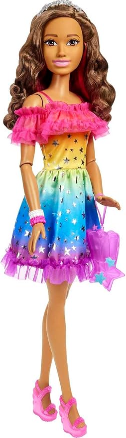Amazon.com: Barbie Large Doll with Brown Hair, 28 Inches Tall with ...
