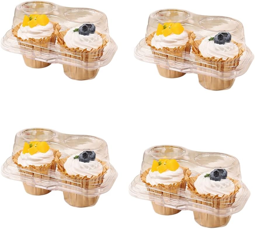 Amazon.com: XIZHI Clear Cupcake Boxes with 2 Compartment,Plastic ...