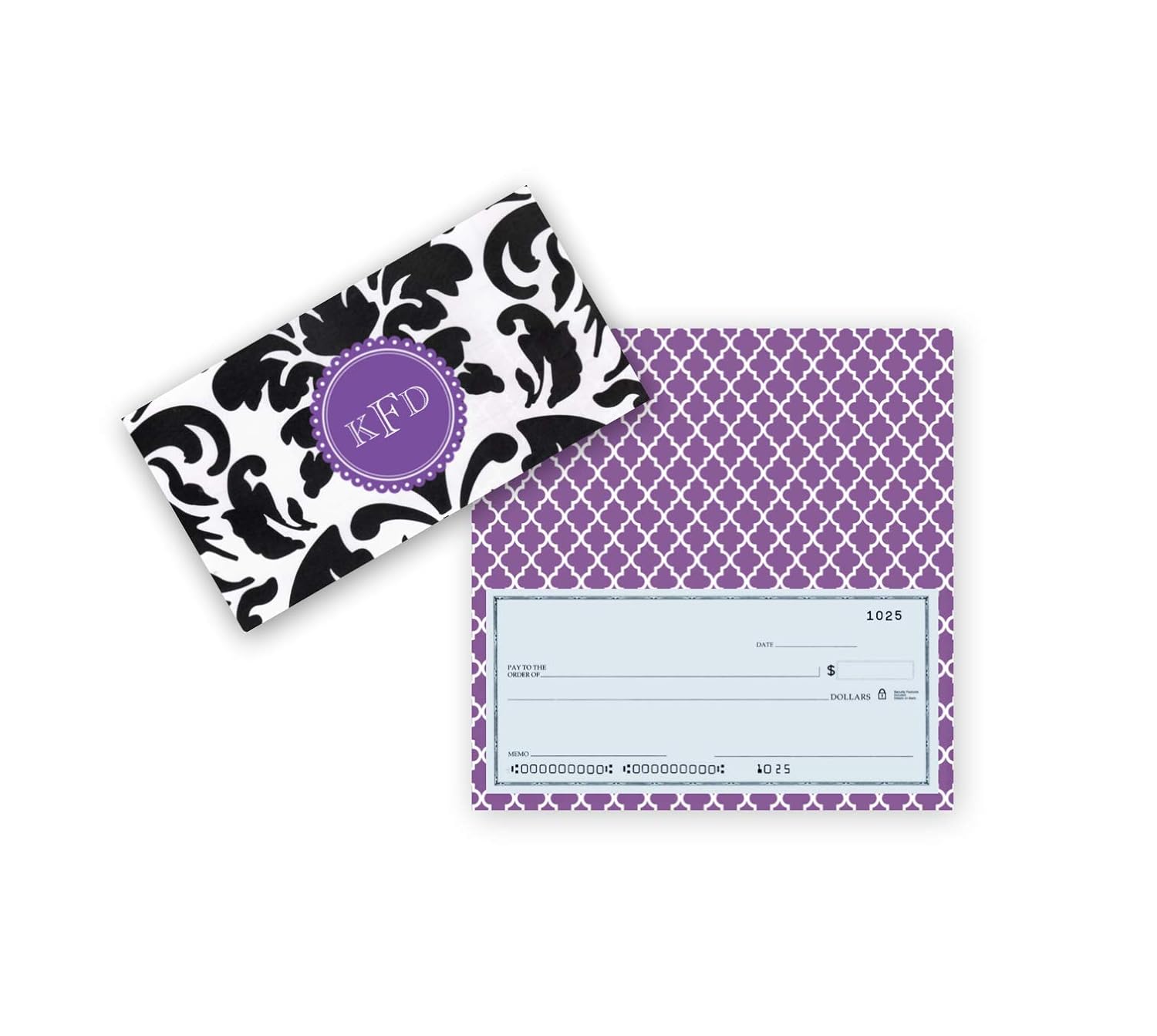 Amazon.com: Monogram Checkbook Cover For Top Tear Duplicate Checks ...