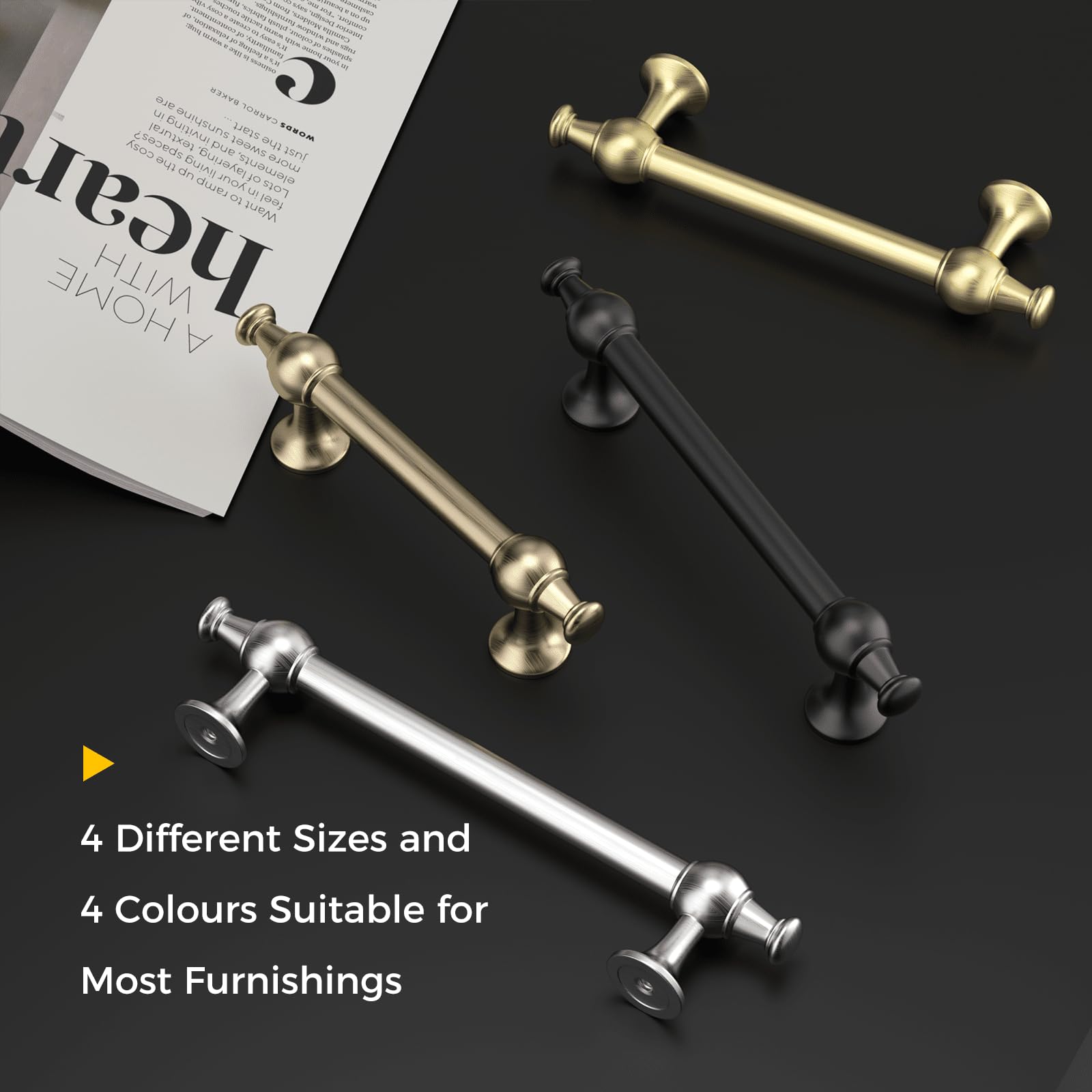 Snapklik.com : 10 Pack Champagne Bronze Cabinet Pulls, 6-1/4 Inch Hole ...