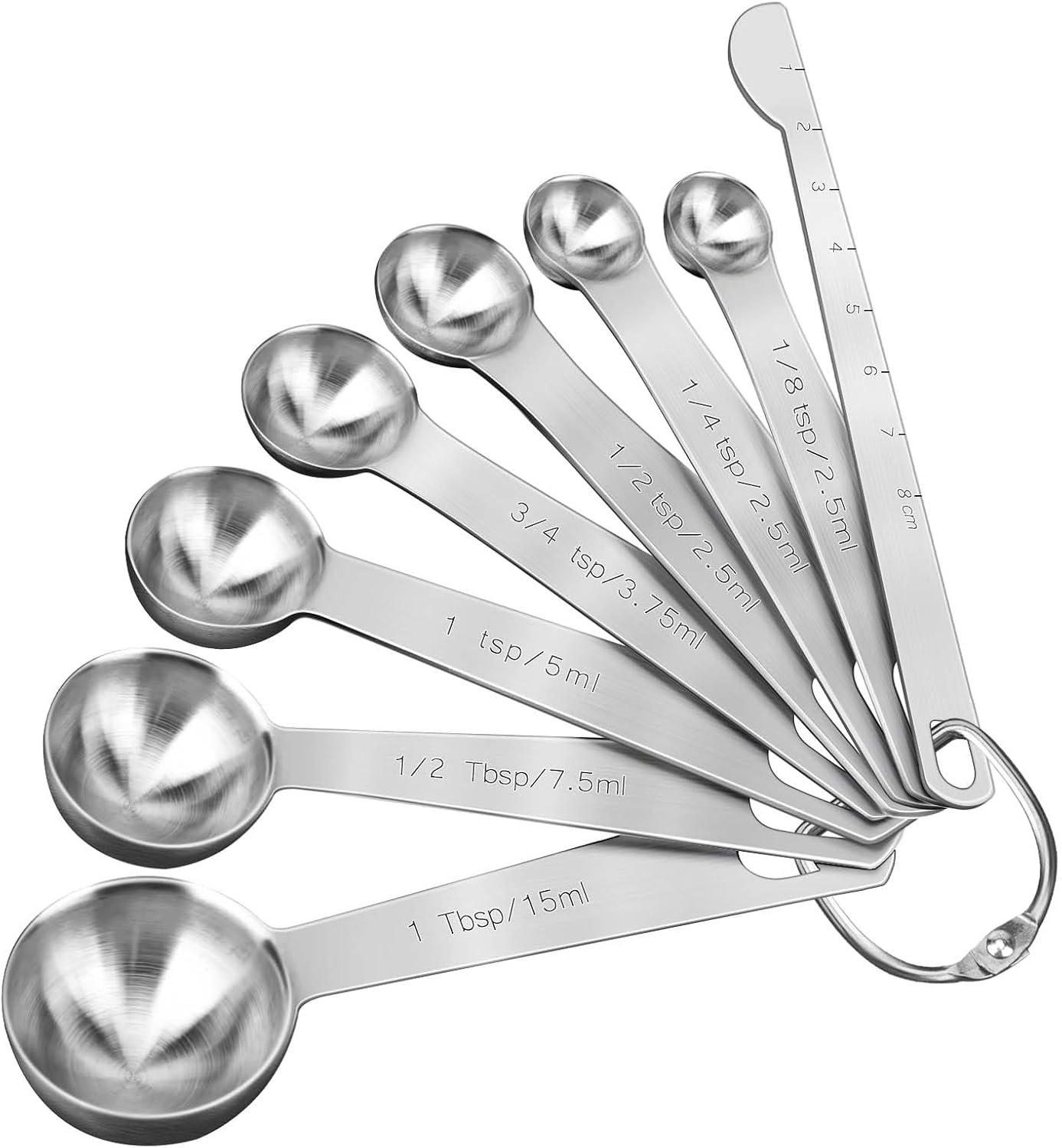 Amazon.com: Obsoorth Stainless Steel Measuring Spoons Set of 8 Markings ...