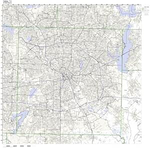 Amazon.com: Working Maps Dallas, TX Zip Code Map Laminated : Office ...
