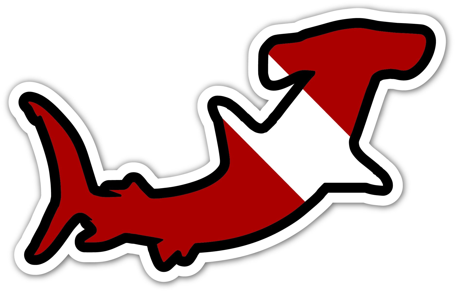 Amazon.com: Hammerhead Shark Scuba Diving Symbol Vinyl Decal Bumper ...