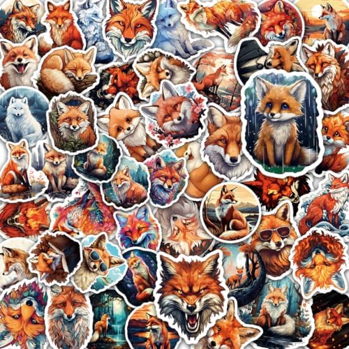 Amazon.com: 100 Pack Fox Stickers (Large Size), Fox Graphic Decal ...