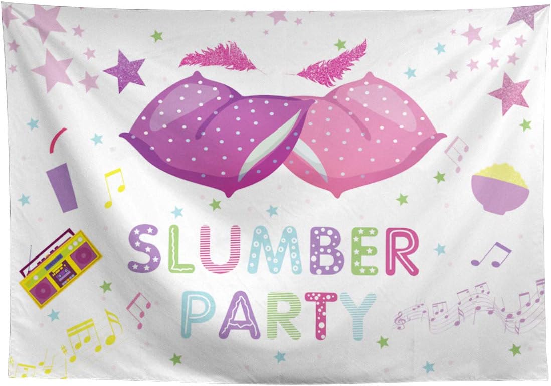 Amazon.com: Allenjoy Slumber Party Backdrop Kids Girls Pillow Fight ...