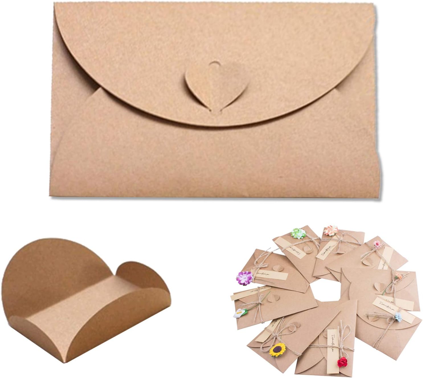 Busta Kraft per Carte Regalo Con Chiusura a Cuore - Stile Vintage Fatta ...