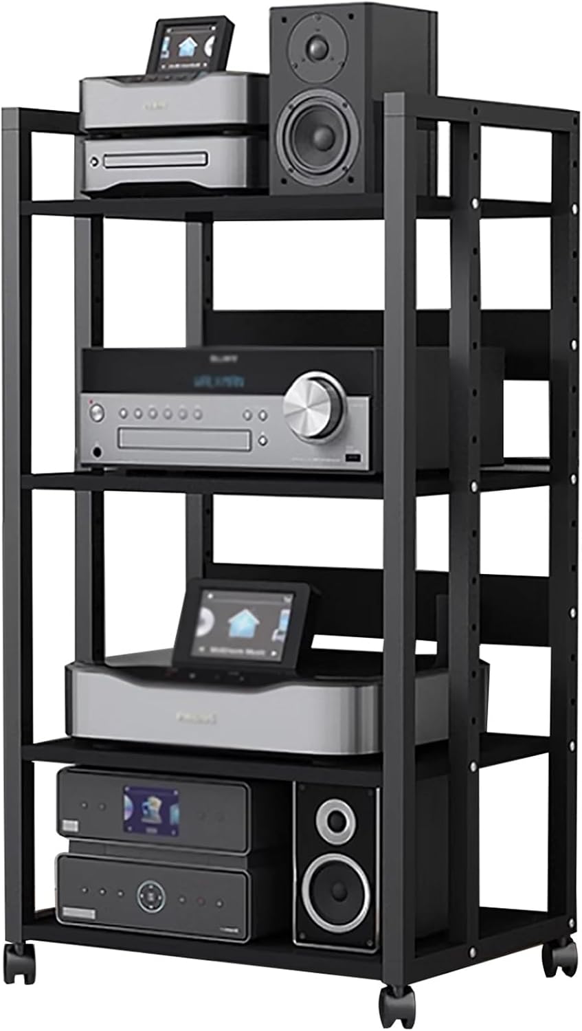 Amazon.co.jp: Media Cabinet 5/4/3/2 Tier AV Media Stand Vertical ...