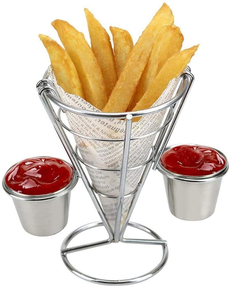 Cone Snack Display Rack French Fries Stand Metal Wire Fries ...