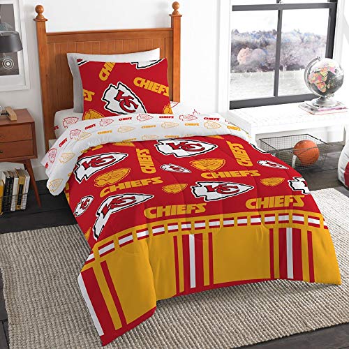 Amazon.com: NFL Chiefs Twin Bed in a Bag Complete Bedding Set ...