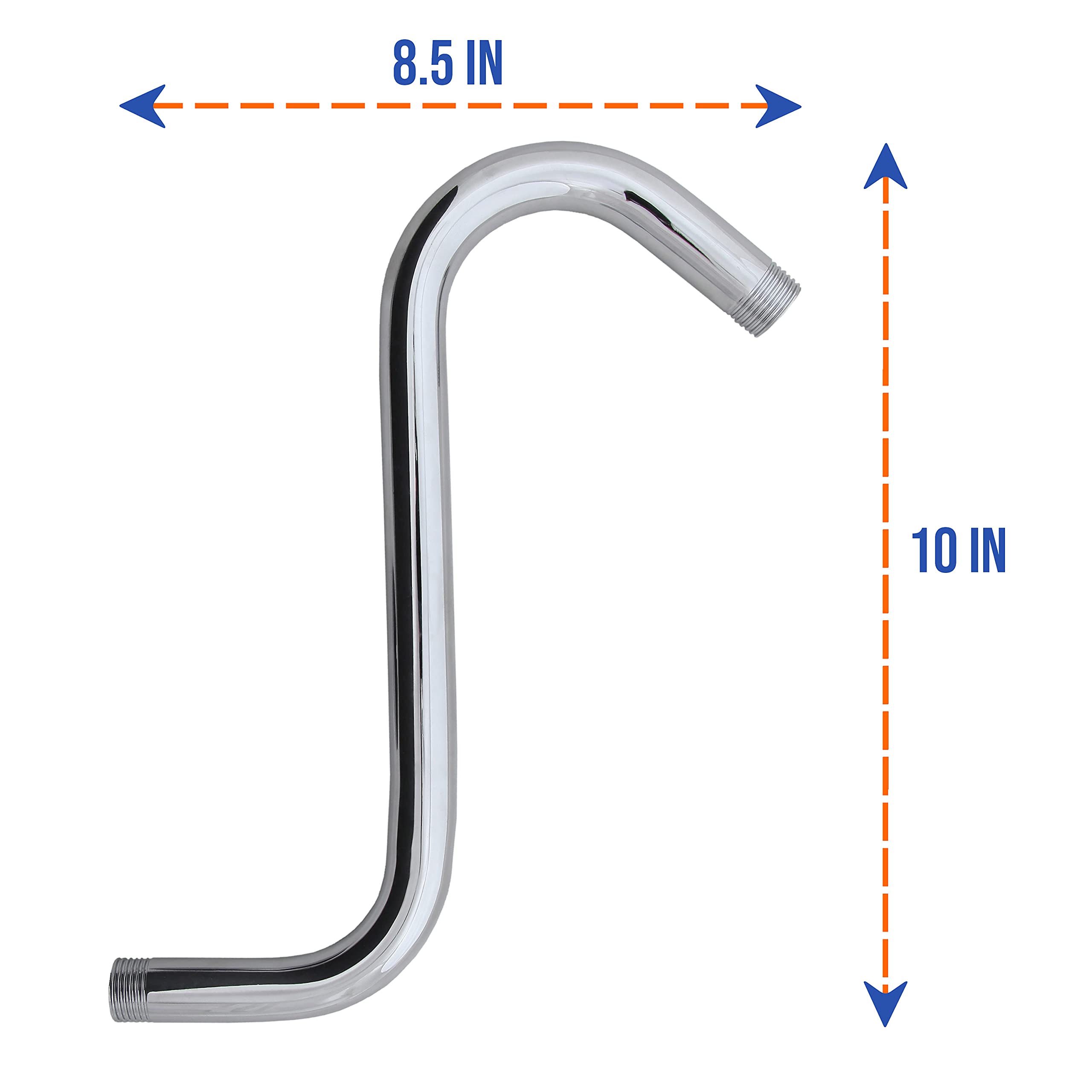 Shower Head Extension Arm With Flange S Shaped Shower Head Riser shower-head-extension-arm-with-flange-s-shaped-shower-head-riser