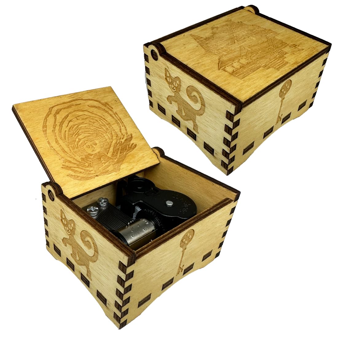Amazon.com: Youtang Coraline Music Box Engraved Wooden Gifts Mini ...