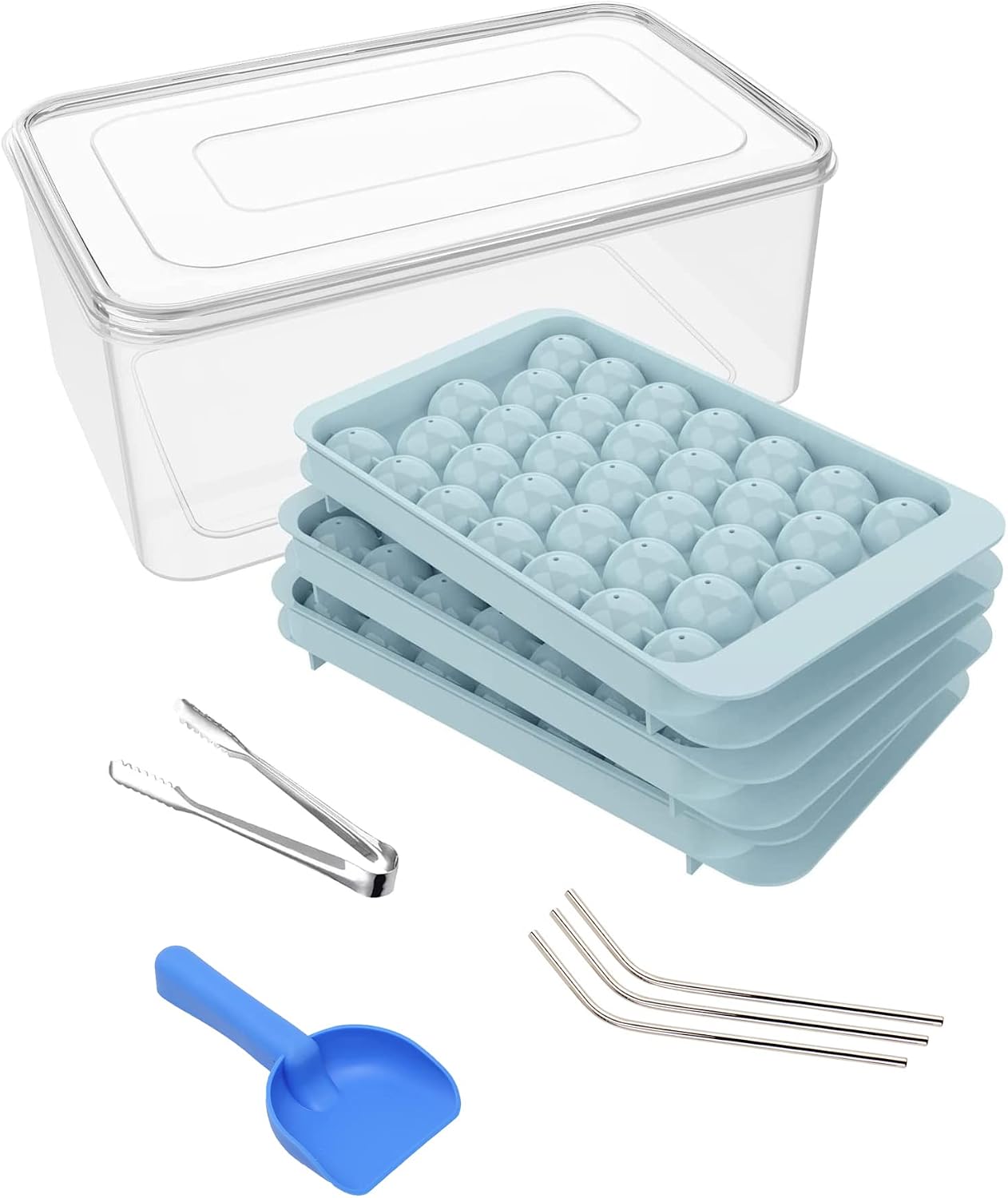 EWRITN Ice Cube Tray, Round Ice Ball Maker for Freezer,Circle Ice Trays ...