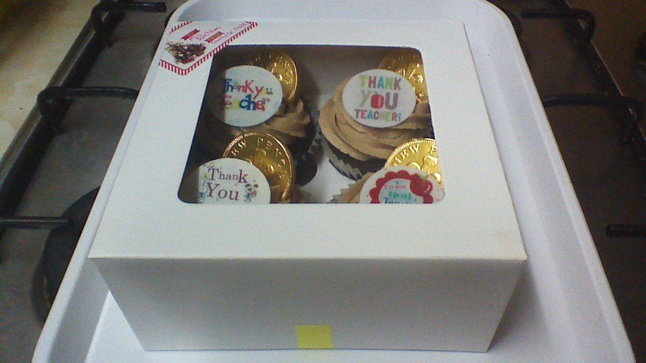 24x Thank You Teacher 1.5" (3.8cm) PRE- CUT PREMIUM RICE PAPER Edible ...