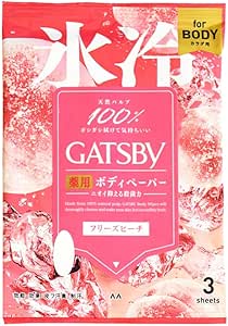 Amazon.co.jp: Gatsby Ice Deodorant, Body Paper, Freeze Peach 3 Sheets ...