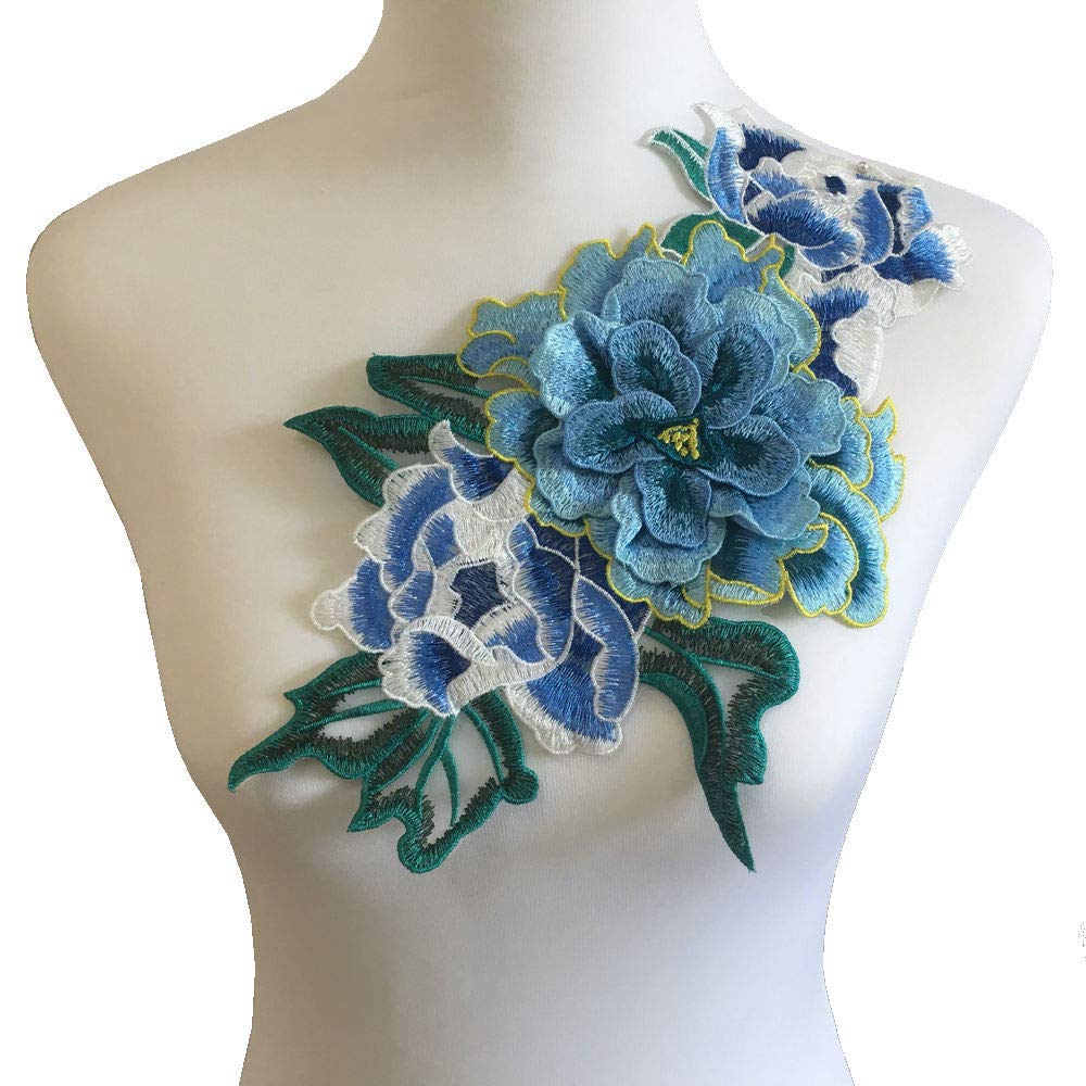 Amazon.com: 1pcs Flowers Embroidered Patch Sticker for Clothing Jacket ...