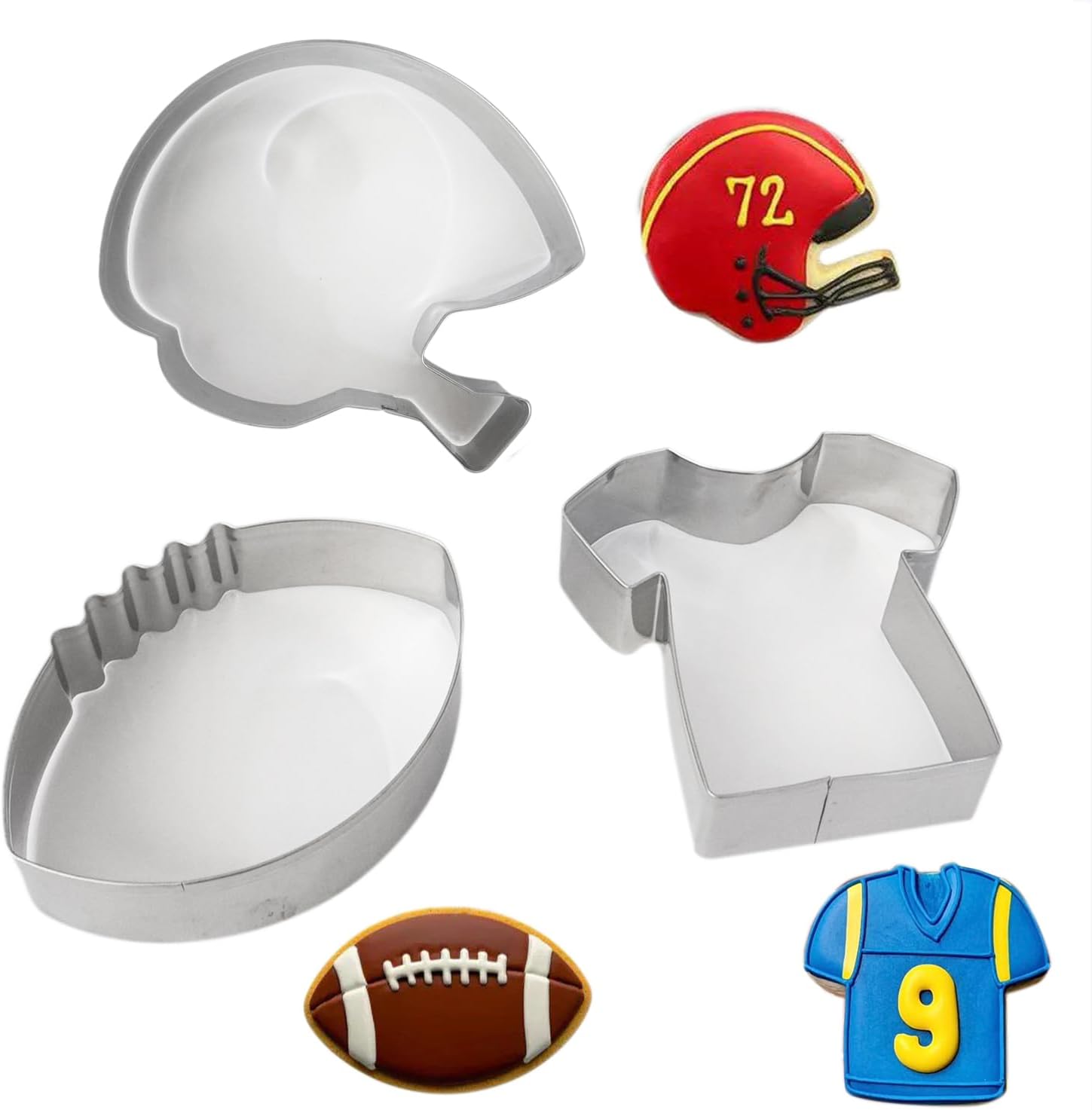 Amazon.com: Heluok Large Football Cookie Cutters Set - Football, Jersey ...