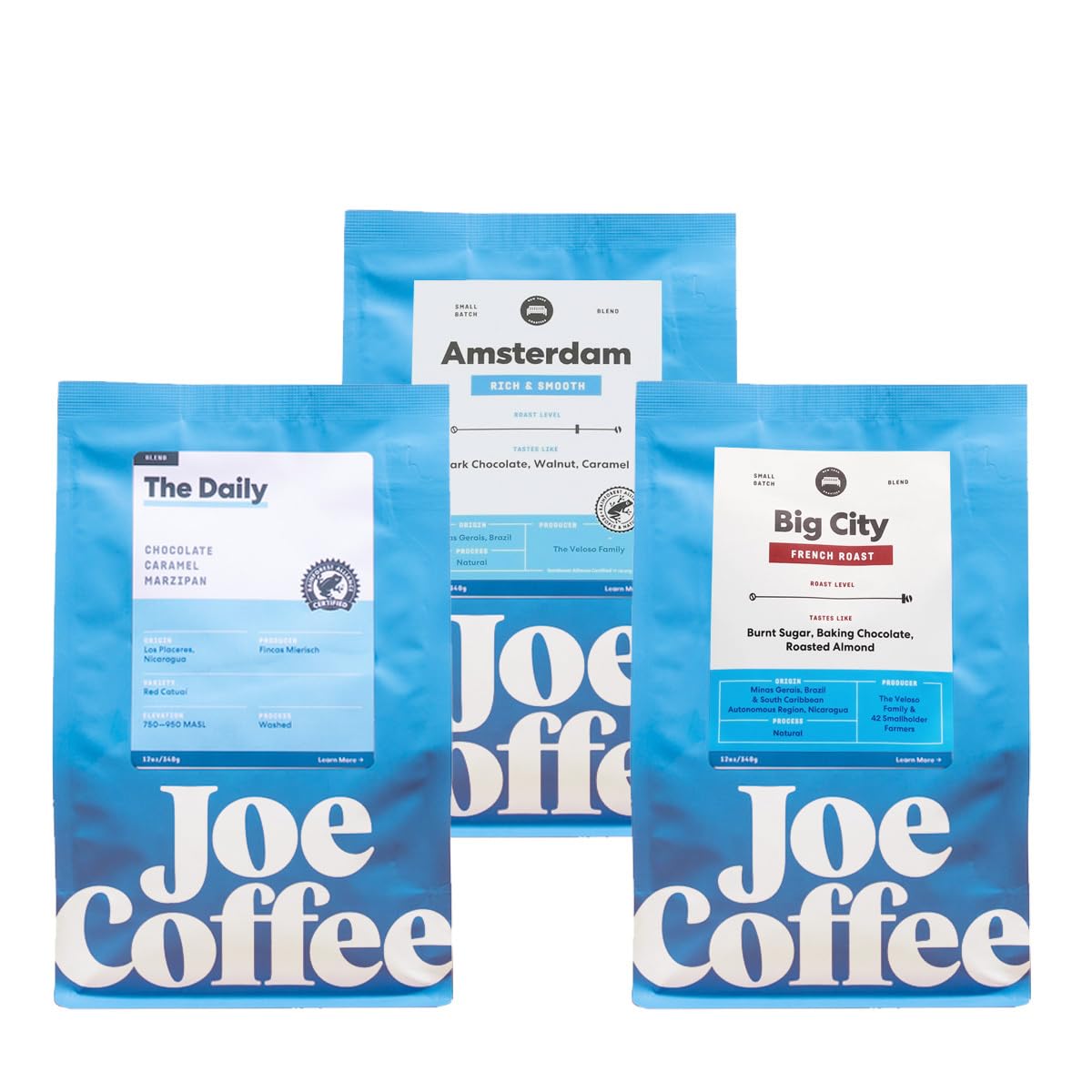 Bean Box Sampler - Roasted by Joe Company, 3-Pack, Whole Bean Coffee ...
