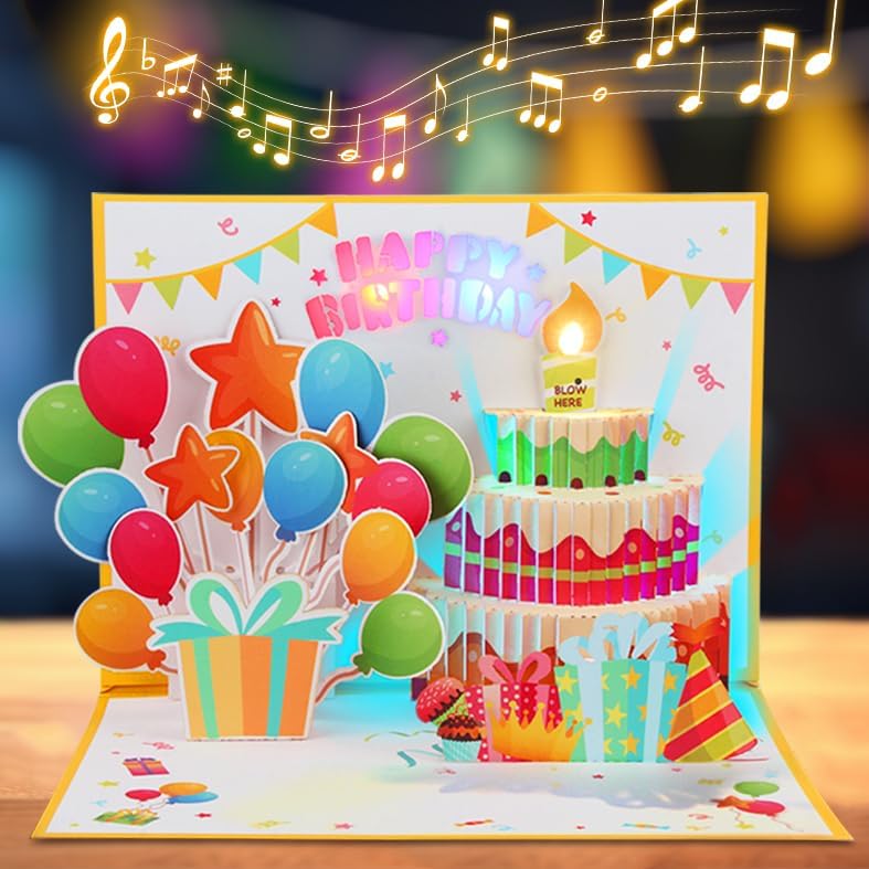 Amazon.com : DTESL Harmonica Funny Birthday Card with Light and Music ...