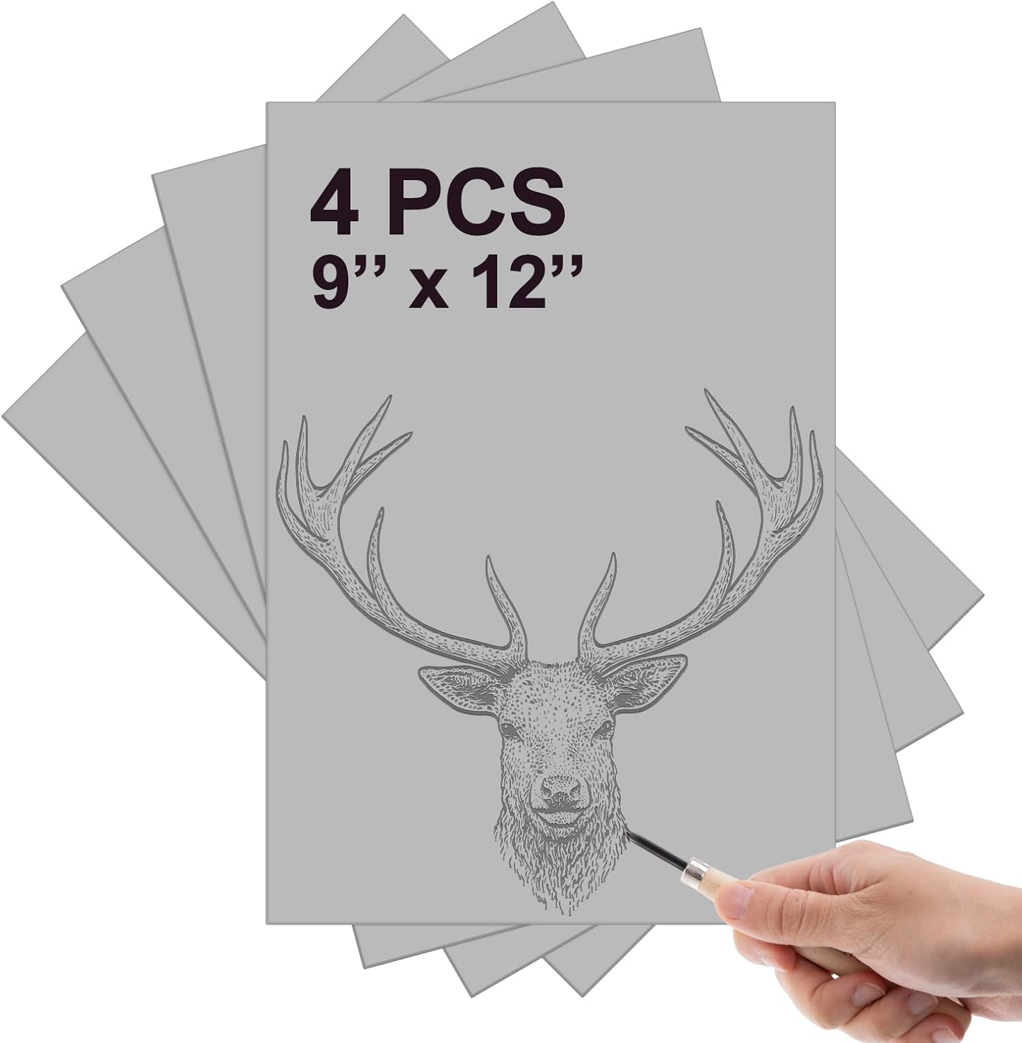 Amazon.com: Yeaqee 4 Pcs Linocut Soft Linoleum Block Carving Blocks ...