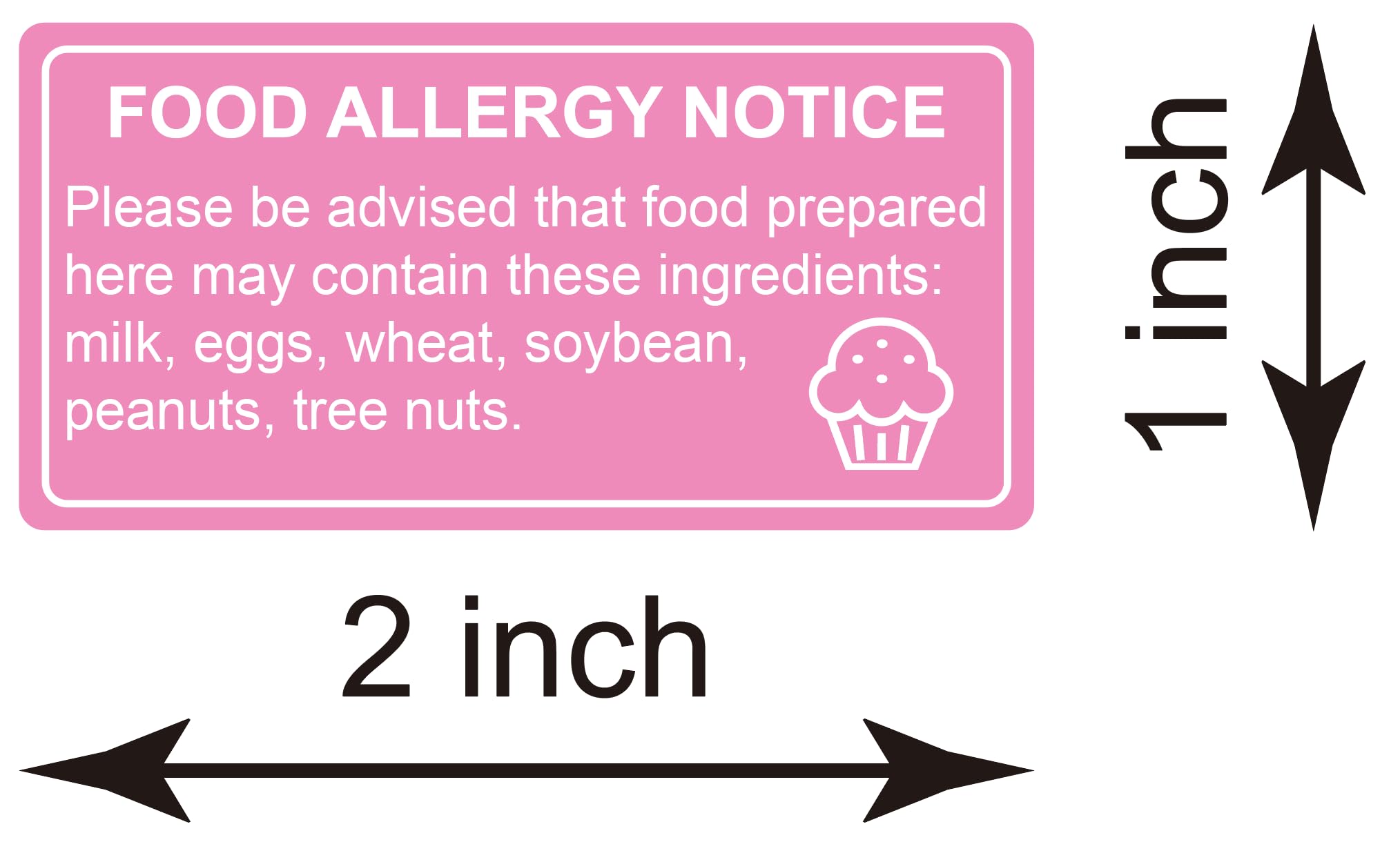 Waterproof Allergen Warning Labels 2x2 Inch 300pcs Food Allergy ...