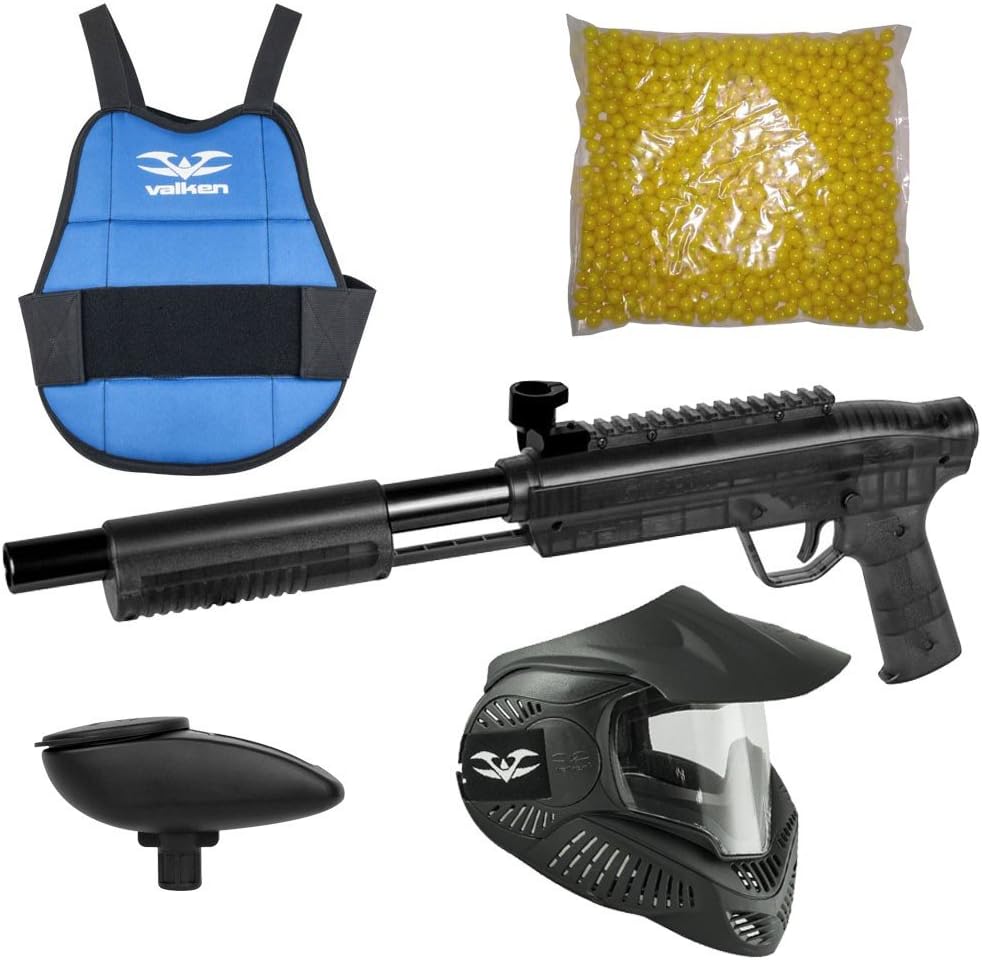 Valken Kinder Kids Gotcha Gun inkl. Maske, Brustpanzer, Loader 120 und ...