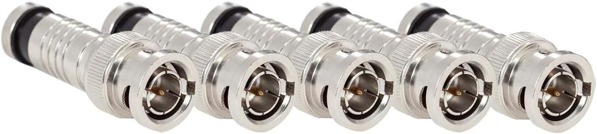 Amazon.com: RG6 BNC Connectors, Ancable 5-Pack RG6 BNC Compression Connector for Coax Cable, SDI ...
