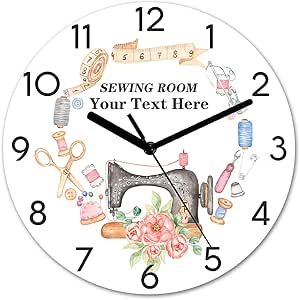 Amazon.com: AuduE Sewing Room Clock Custom Wall Clock Easy to Read 11.6 ...