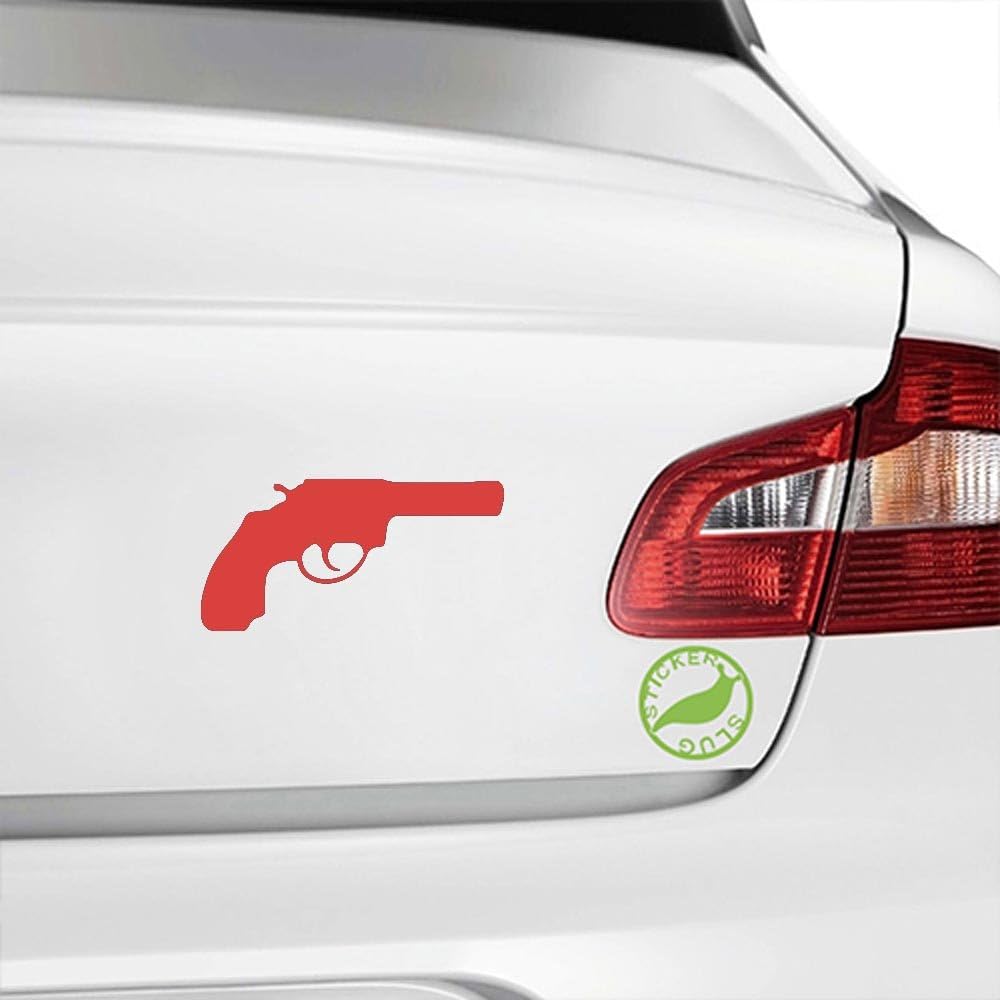 Amazon.com: Revolver Gun Decal Sticker (Red, 8 inch) Size MED: 8in x ...
