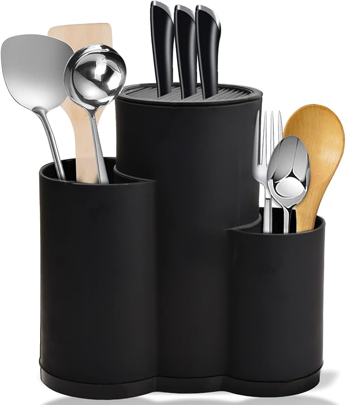 Elitecran 3-in Knife Block Without Knife, Universal Round Knife Block ...