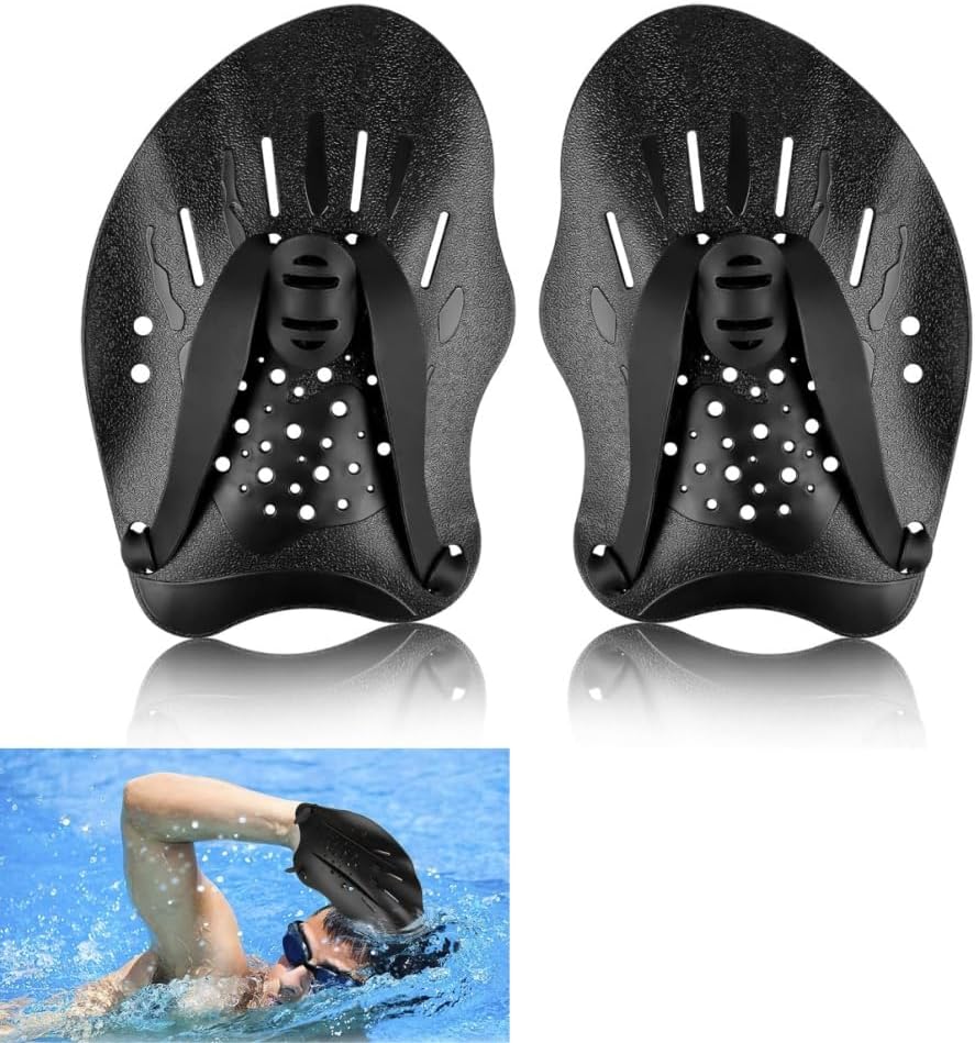 1 Pair Hand Paddles for Swimming, Swimming Paddles with Adjustable ...