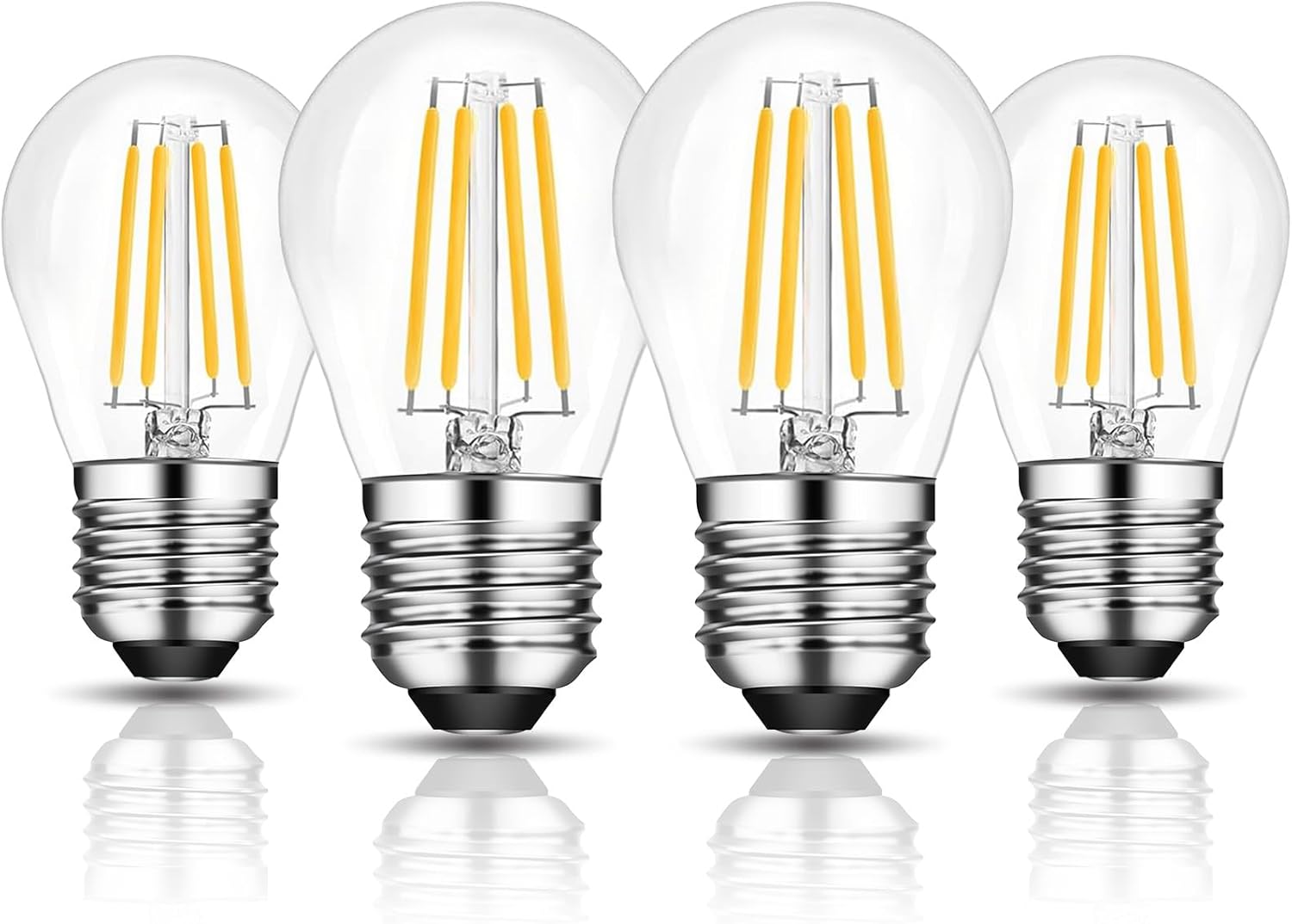 ROMANJOY 4W E27 LED Dimmable Light Bulbs, G45 Golf Ball Bulb Warm White ...
