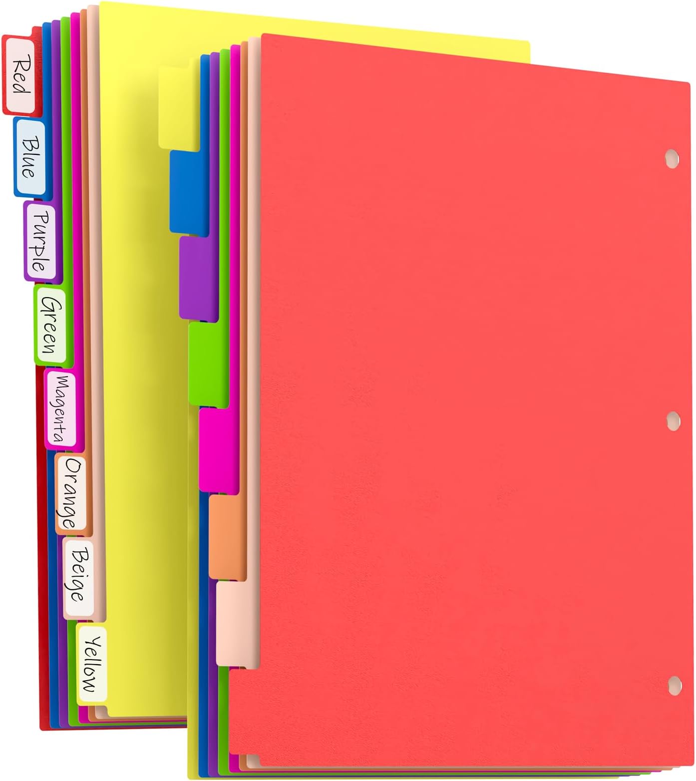 Amazon.com : 3 Ring Pink Binder Dividers with 8-Tabs, A4 Pink Binder ...