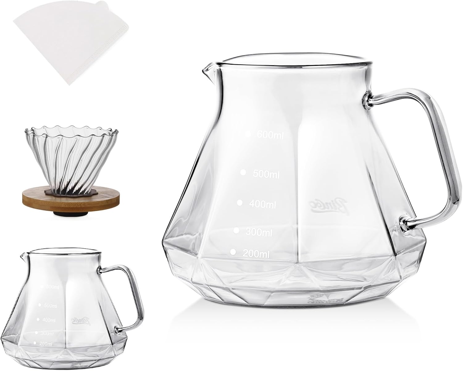 Bincoo Glass Coffee Server Set 600ml (Clear) : Amazon.co.uk: Home & Kitchen