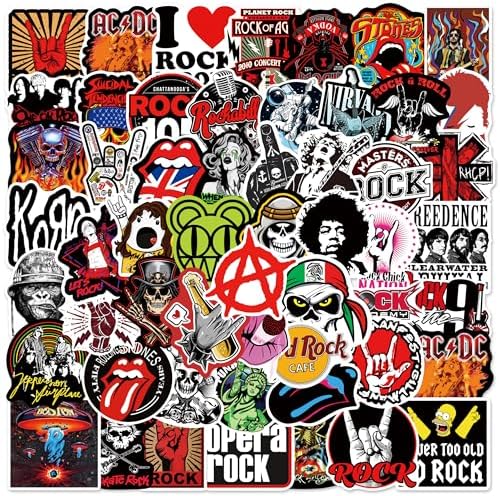 104 Autocollant de Rock Roll, Punk Musique Sticker Bomb Vinyle Pack ...