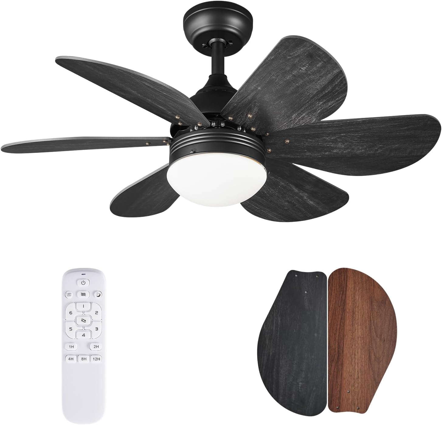 Amazon.com: fansimone Black 36 Inch Low Profile Ceiling Fans with Light ...