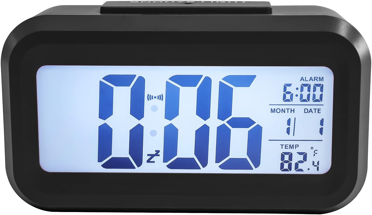 DTL Digital Alarm Clock LED Display with Temperature Big Larger LCD ...