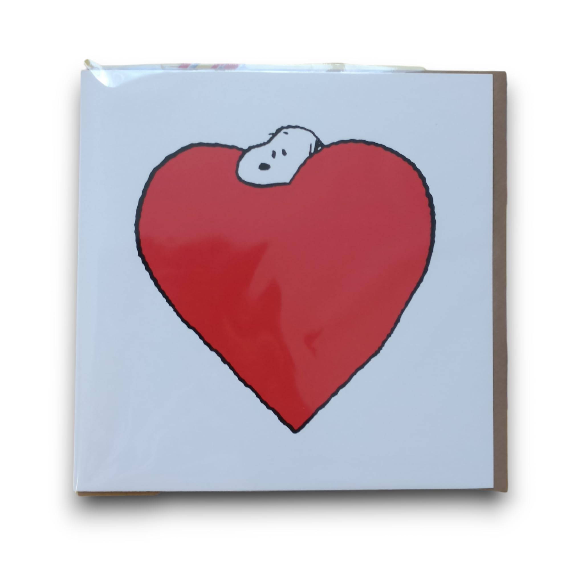 Peanuts Snoopy Love Heart Square Greeting Card : Amazon.co.uk ...