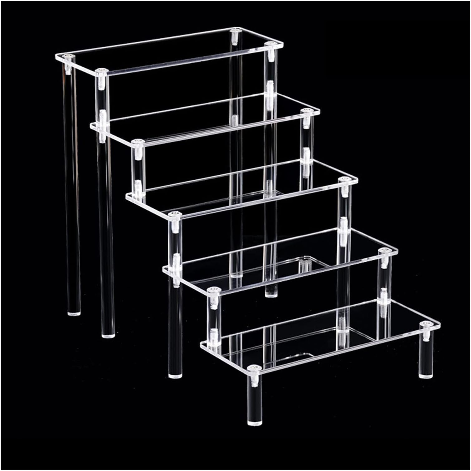 4 Tier Acrylic trapezoidal Display Stand, Clear Acrylic Display Shelf ...