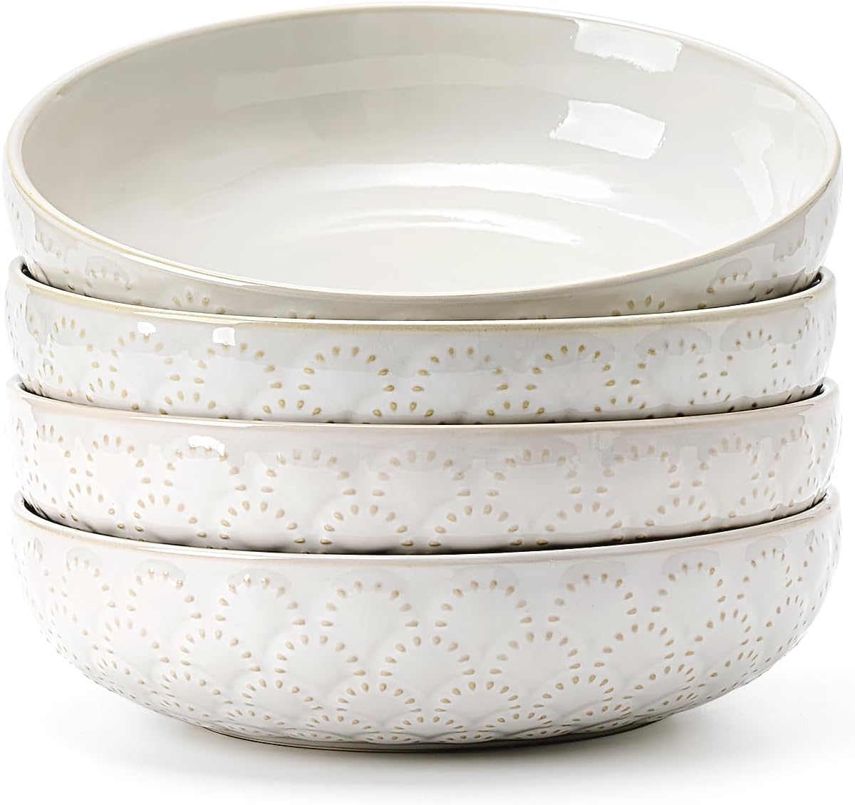 Amazon.com | GarveeHome 7.8'' Ceramic Large Pasta Bowls Set of 6, White ...