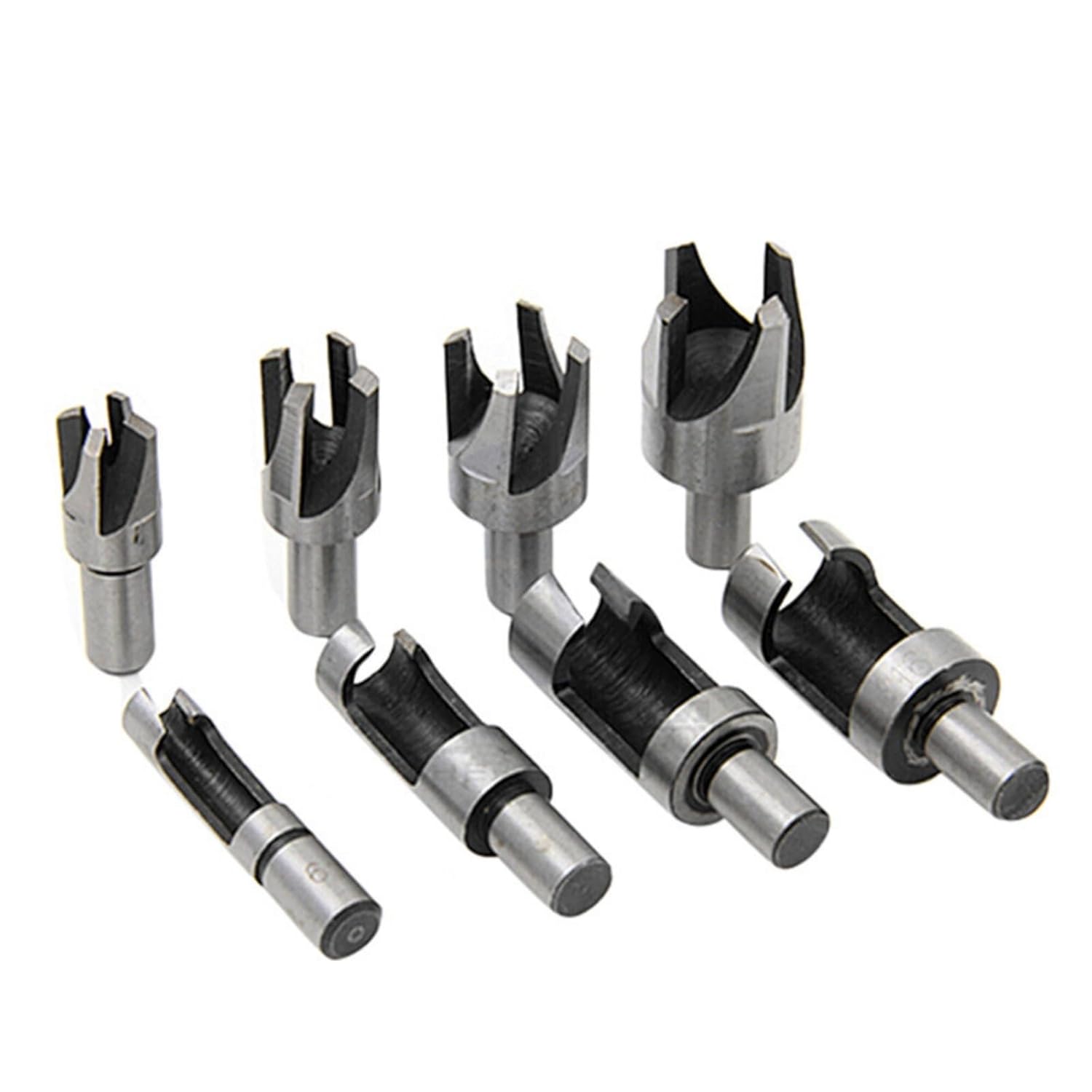 AudonMax 8pcs Wood Plug Cutter Drill Bit Set Straight and Tapered Taper ...