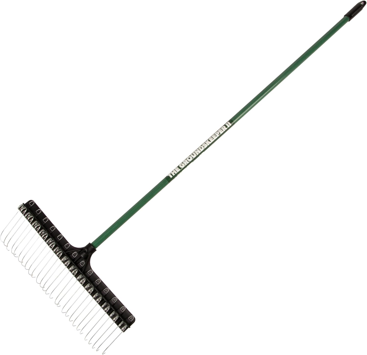 Amazon.com : THE GROUNDSKEEPER II Green Rake 55-inch Lightweight ...