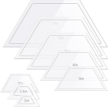 Amazon.com: Kigley 8 Pcs Half Hexagon Quilting Templates and Rulers 1/1 ...