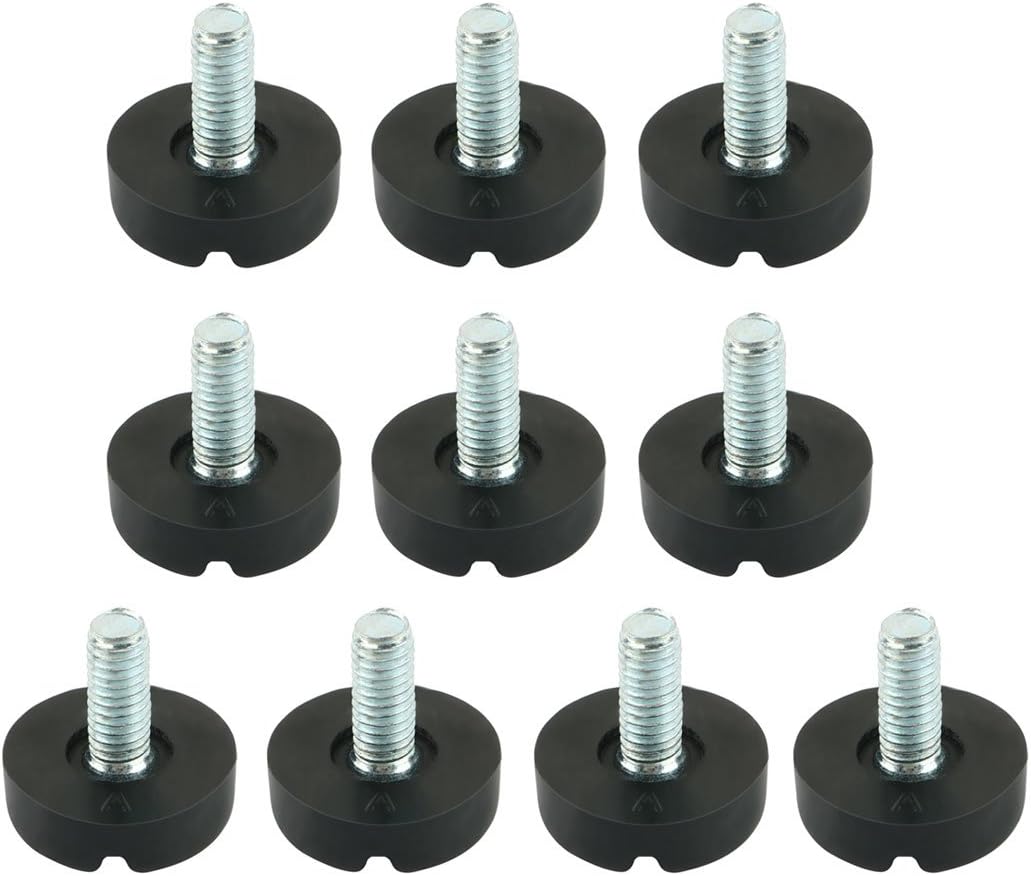 uxcell Metal Slotted Head Adjustable Screw Leveling Feet M6x13mm 10 Pcs ...