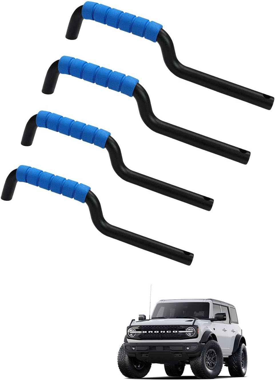 Amazon.com: Jimen for Bronco Grab Handles, 2 Pack Front Metal Grab Bars ...