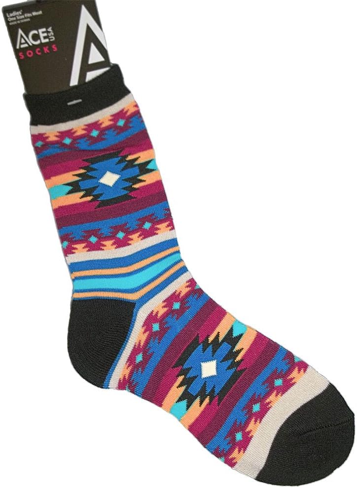 Ace USA Southwest Blanket Native American Design Art Women's Socks Size 8-11 : Buy Online at ...