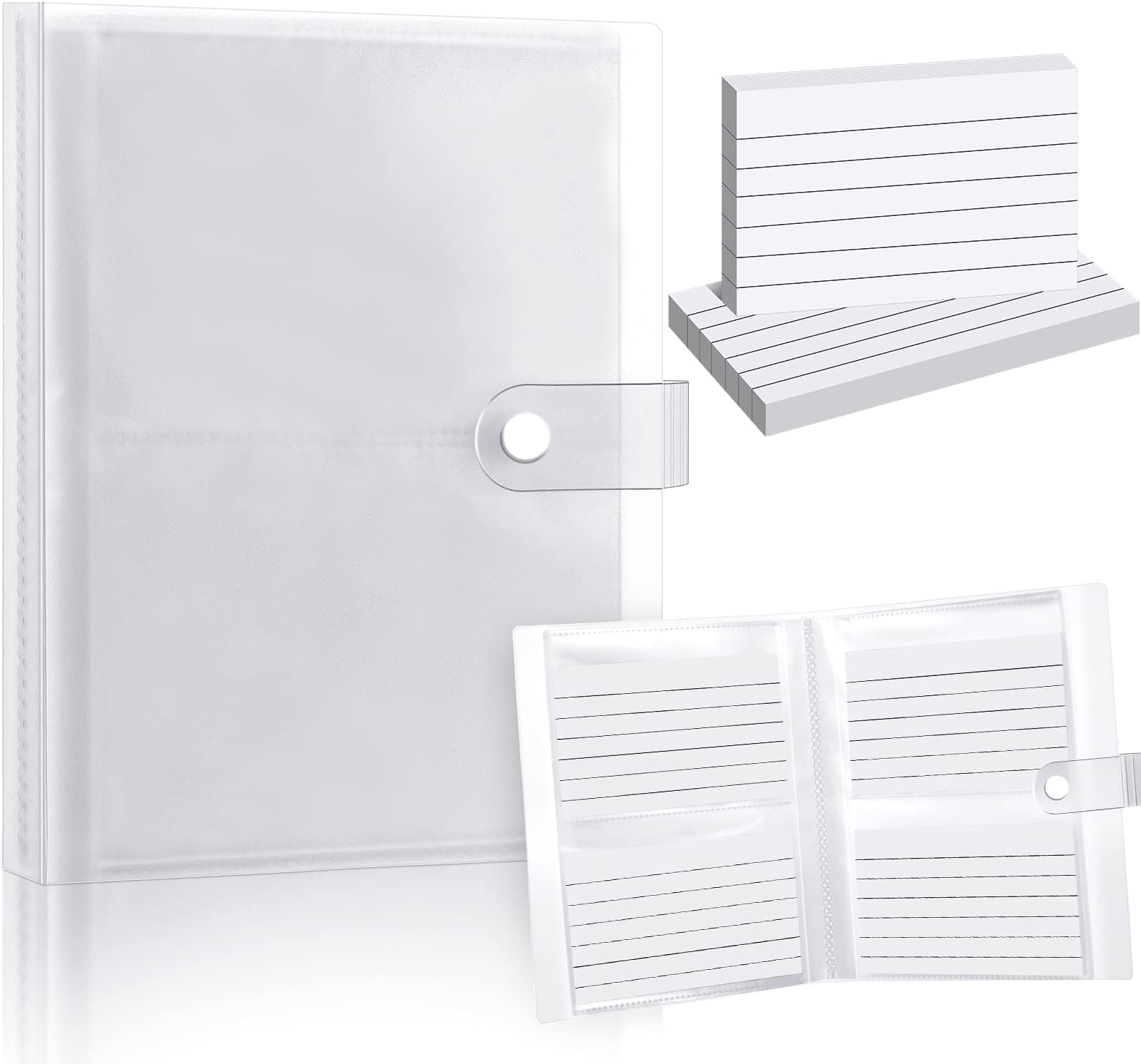 Amazon.com : 3 x 5 Index Card Holder with 160 Pcs Index Cards, Clear ...