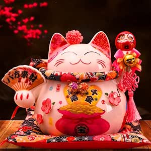 Amazon.com: Japanese Cat Piggy Bank Ceramic Neko Lucky Cat Coin Bank ...