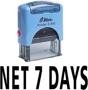 Amazon.com : NET 7 Days Self Inking Rubber Stamp Custom Shiny Office ...