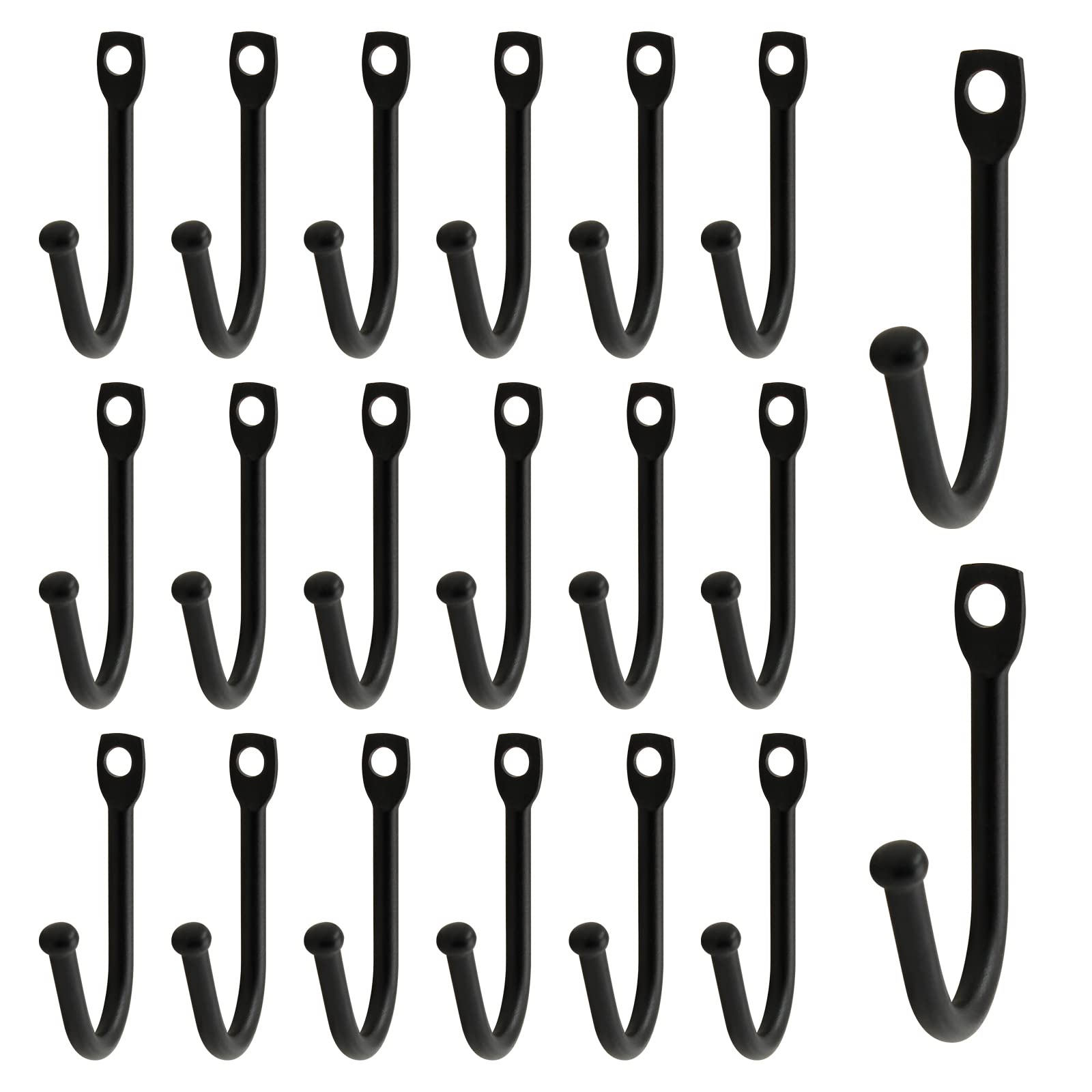 Amazon.com: Bonsicoky 20 Pcs Black Single Prong Wrought Iron Hooks with ...
