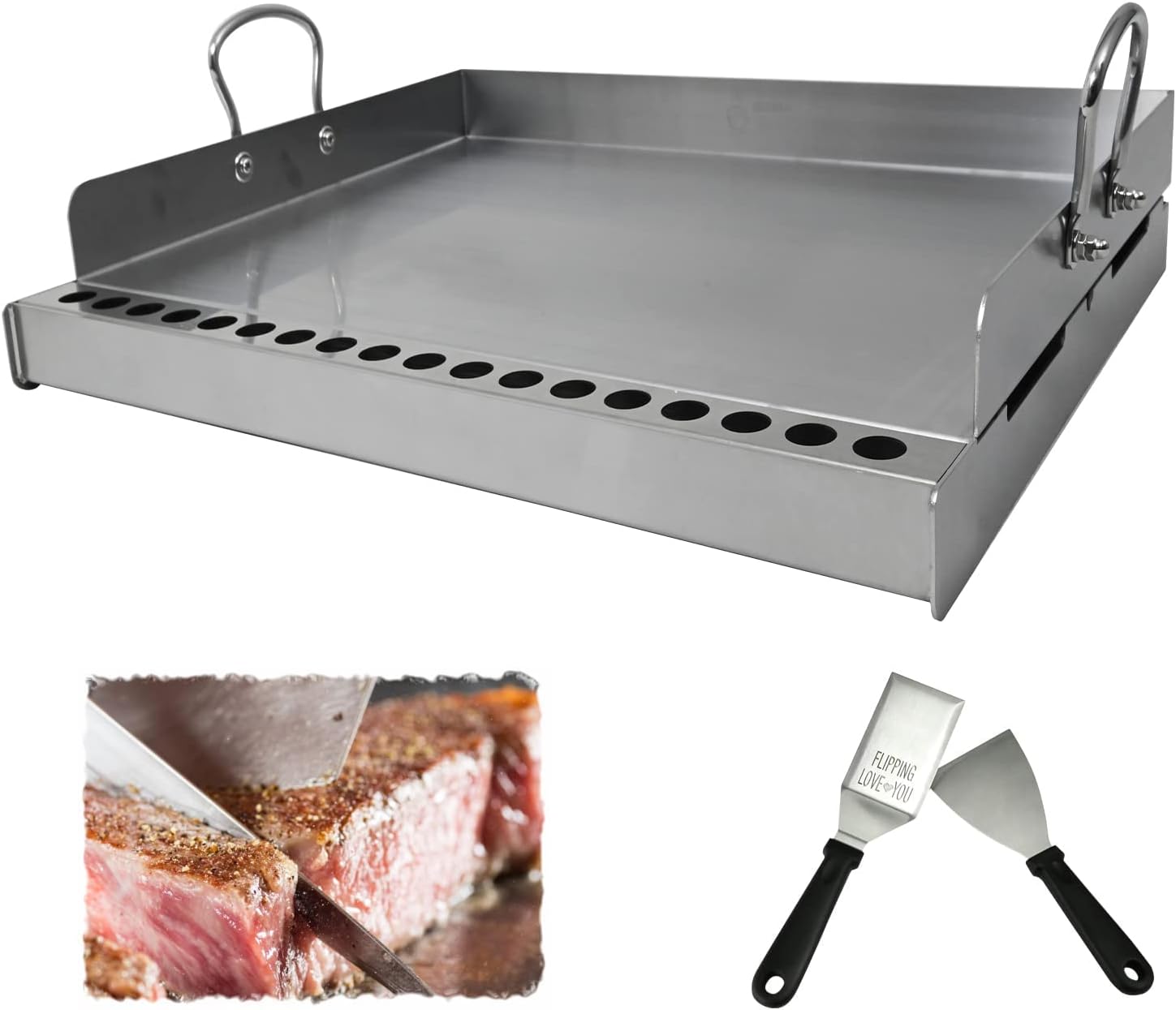 Amazon.com: 32" x 17" Stainless Steel Comal Flat Top BBQ Cooking ...